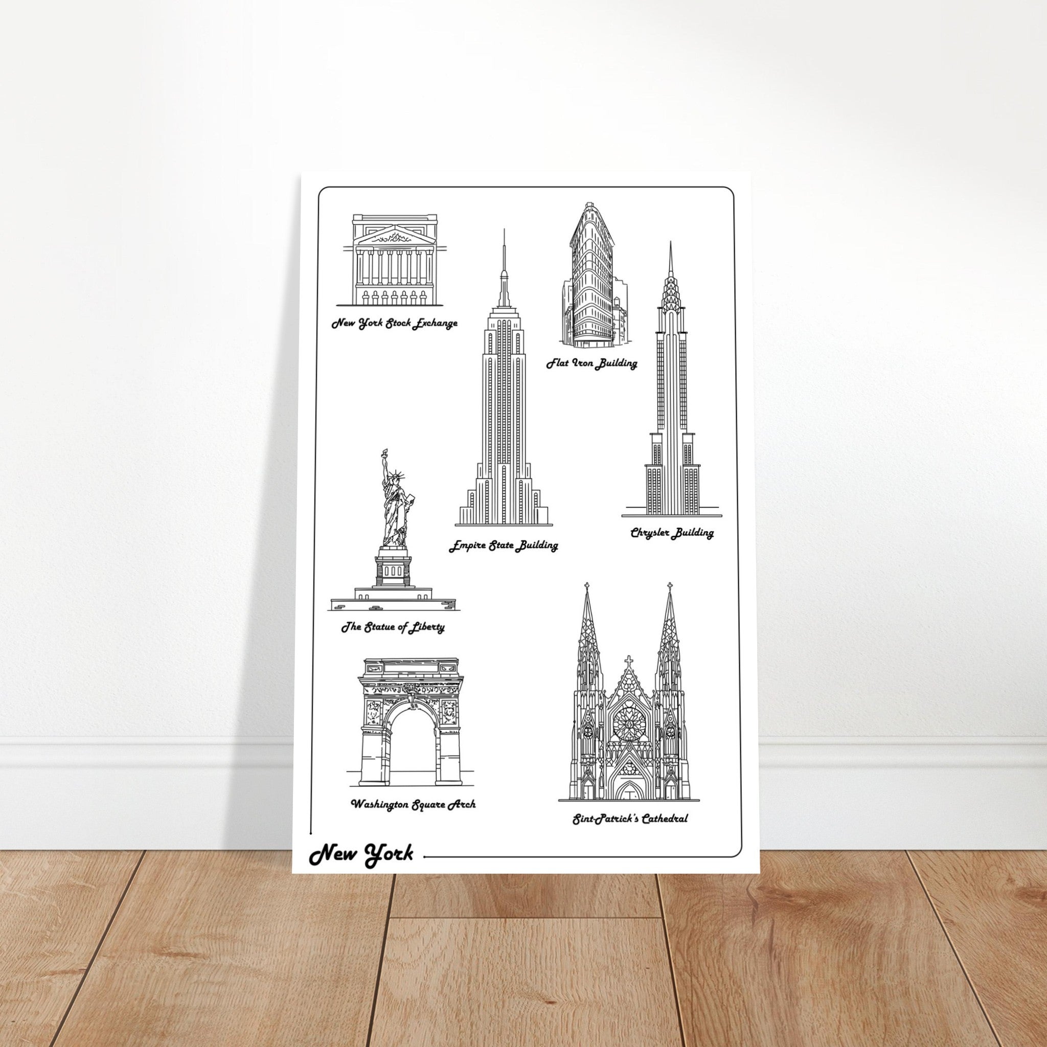 New York City, United States - Iconic Buildings Collection Poster ...